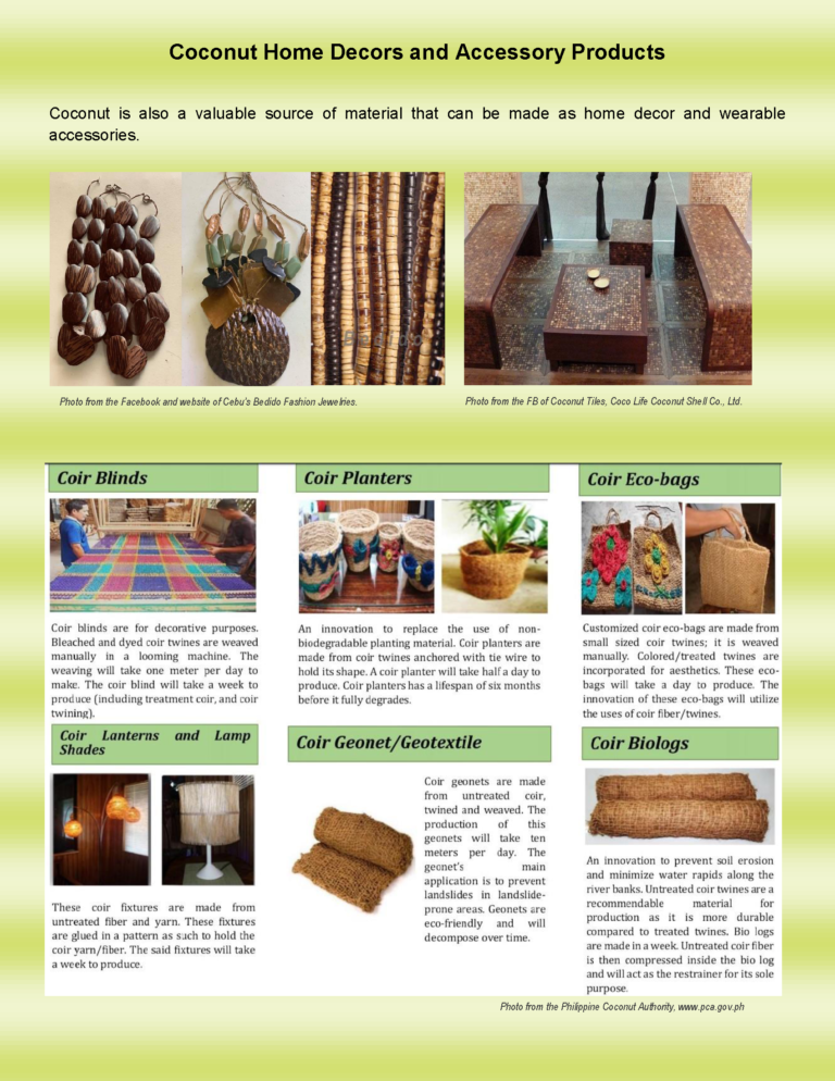 Coconut Home Decors and Accessory Products - Vancouver Philippines ...