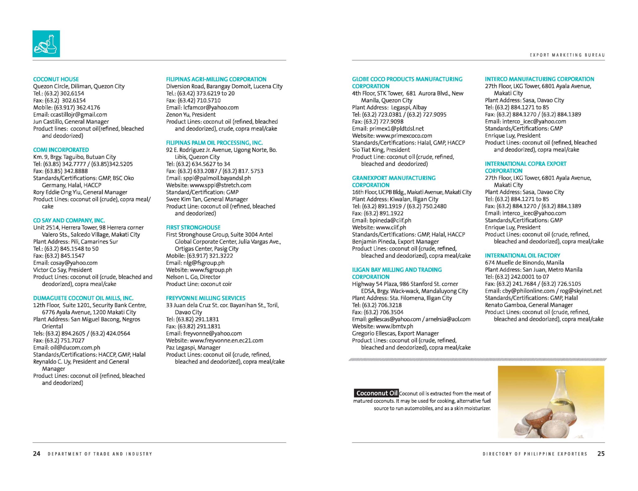 DTI-EMB Directory of Philippine Exporters of Coconut Products ...