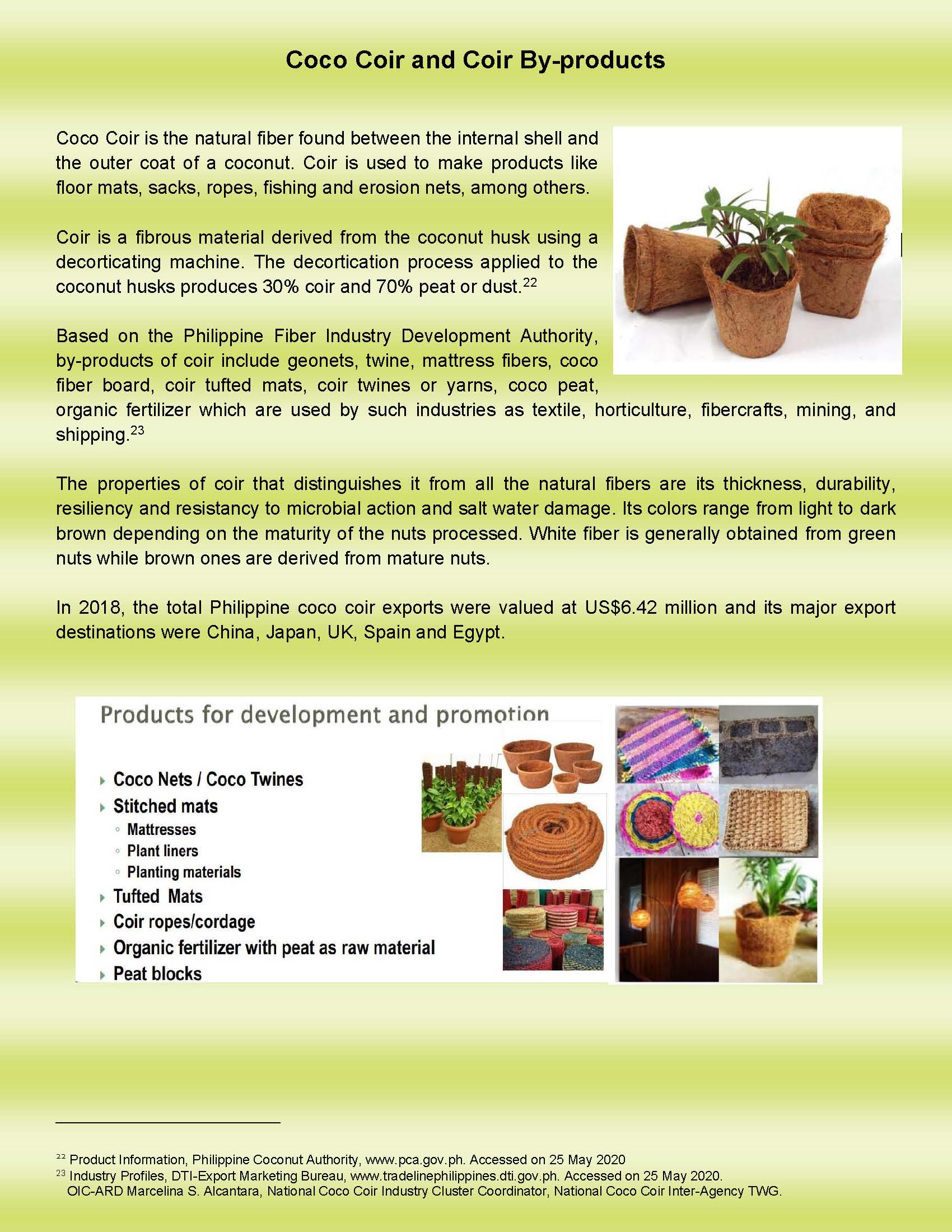 Coco Coir and Coir By-products - Vancouver Philippines Consulate General