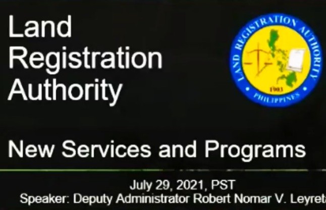 Webinar on Land Registration Authority’s New Services and Programs ...