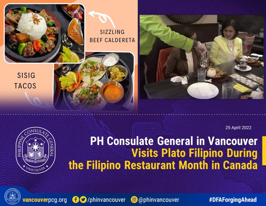 VANCOUVER PCG VISITS PLATO FILIPINO DURING THE FILIPINO RESTAURANT ...