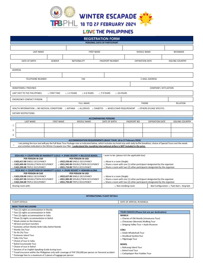 WINTER ESCAPADE - 18-27 February 2024 - See You in Manila, Iloilo, Cebu ...