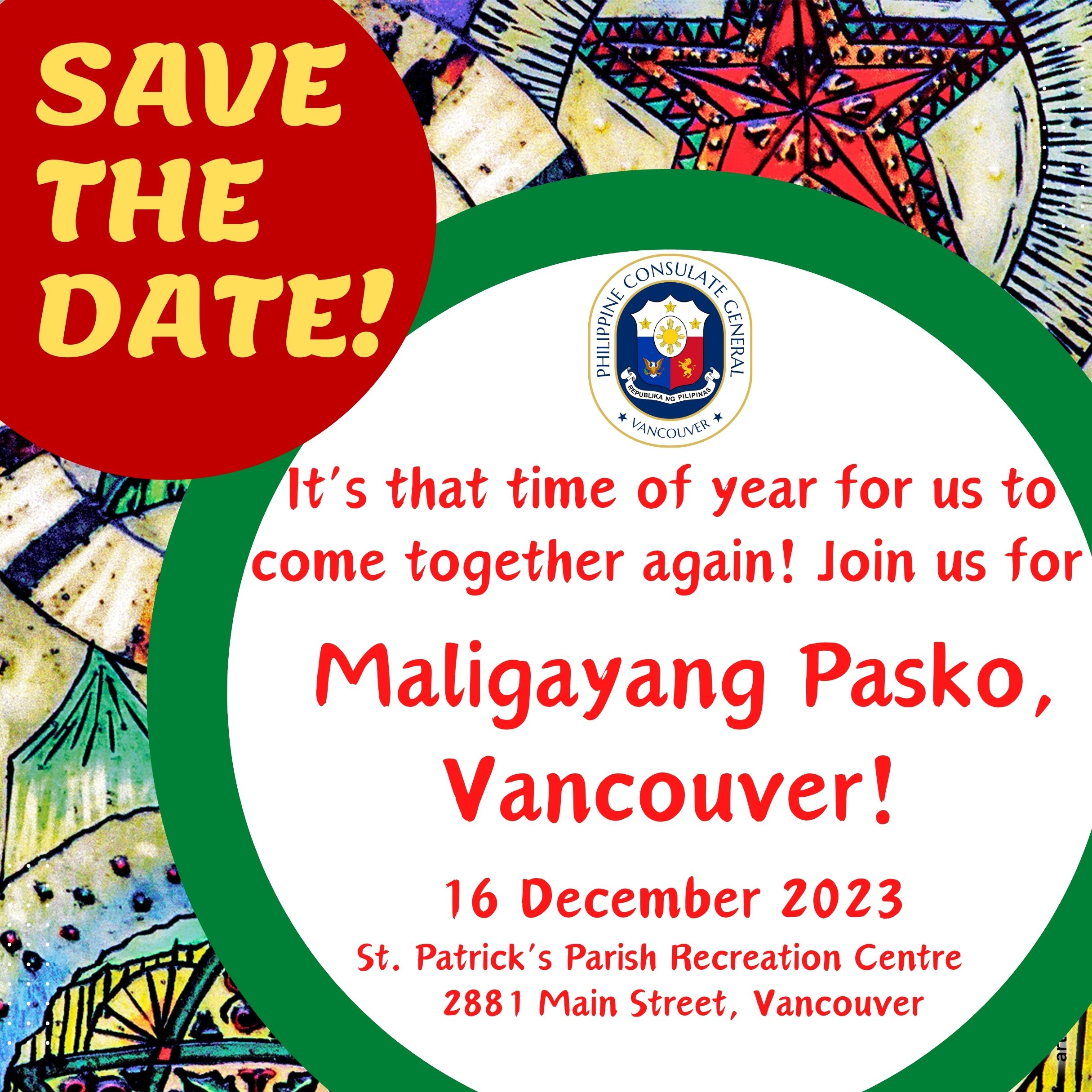 SAVE THE DATE! - Philippine Consulate General in Vancouver