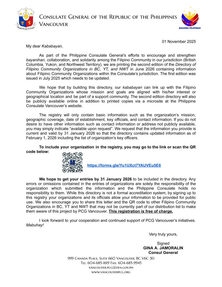 Filipino Community Organization Registry 2026 - Philippine Consulate ...